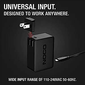 NOCO U65 65W USB-C Charger, Power Delivery (PD) Fast Charger, Portable Micro Wall Charger and International Travel Charger with Interchangeable Plugs for Apple, Google, Samsung, Microsoft and More