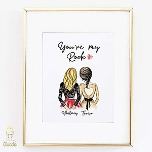 Personalized Best Friend Print Art You are my rock for any special occasion, Christmas best friends gifts 2023, perfect gift for female best friend, distance gifts for bff (UNFRAMED)