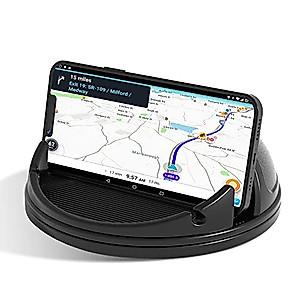 Loncaster Car Phone Holder Mount, [Horizontal 360° Rotatable] Silicone Phone Mount for Car Dashboard, Hands Free Cell Phone Holder Car Compatible with iPhone 14 13 12 Pro Max Samsung Phones (Black)