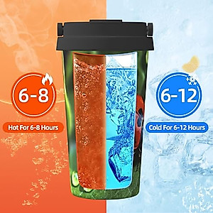 GTKSYNVE Reusable Coffee Mug with Lid and Handle, Little Ladybug Tumbler for Hot & Cold Drinks 16oz Stainless Steel Insulated Coffee Tumblers Double Wall Vacuum Thermal Cup