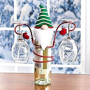 Christmas Wine Glass Holder Wine Racks Counter top Freestanding Metal, Uniquie Ornament for Home Decor & Kitchen Storage Rack, Bar, Wine Cellar, Shelves, Counter, Cabinet, Pantry (Mix)