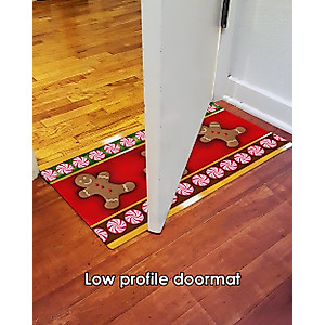 Toland Home Garden 800099 Gingerbread Men Winter Door Mat 18x30 Inch Christmas Outdoor Doormat for Entryway Indoor Entrance