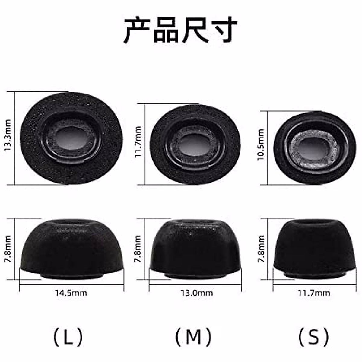 Zotech Fit in Case Replacement 3 Pairs Memory Foam Ear Tips for Apple Airpods Pro 1st & 2nd Gen (S/M/L)