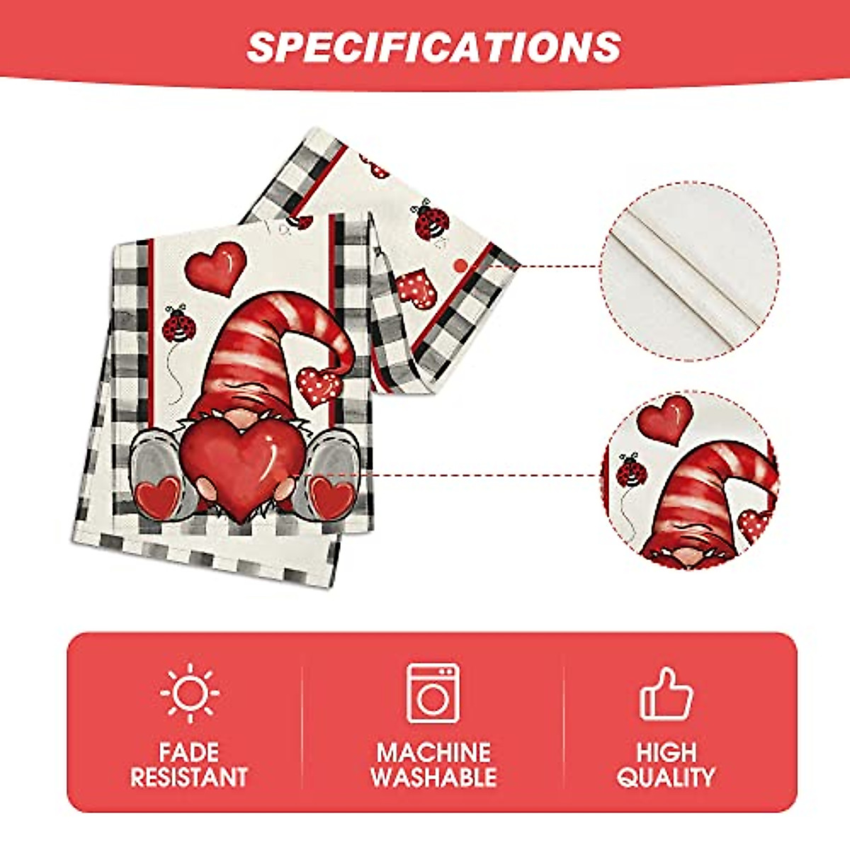 Artoid Mode Buffalo Plaid Gnome Mother's Day Table Runner, Holiday Kitchen Dining Table Decoration for Home Party Indoor 13x72 Inch