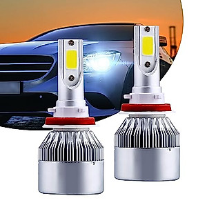 gunhunt 2 PCS H11/H8/H9 Combo LED Headlight, 6000K Cool White Car LED Headlights, Universal LED Super Bright Headlights for Car, Plug and Play (White)