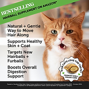 Pet Honesty Cat Skin & Coat Health & Hairball Support Bundle: Omegas & Biotin Chews for Shiny Coat & Furball Remedy (Chicken 30-Day Supply)