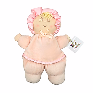 Genius Baby Toys My First Baby Doll, Super Soft and Cuddly, Vintage Classic Style with Pink Dress and Yellow Hair, Ideal New Baby Gift or Baby Shower Present