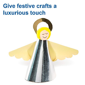 Baker Ross - AC375 A4 Gold & Silver Metallic Card (250 gsm) — ⁠Creative Art Supplies for Kids, Christmas Crafts, Card Making, and Decorations (Pack of 20)