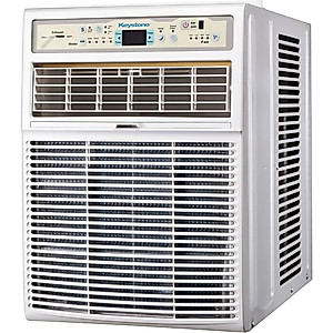 Keystone 8,000 BTU Slider Casement Window-Wall Air Conditioner and Dehumidifier with 4-Way Air Direction Control, Window AC Unit for Small-Medium Sized Rooms up to 350 Sq. Ft.