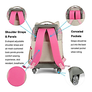 Toddler Rolling Backpack 16 inch Kids Wheeled Backpack Boys Girls Travel School Children Luggage Toddler Trip, Fox