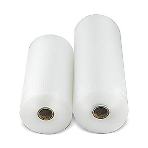 Vacuum Sealer Bags, 2 Rolls 11" x 50' and 8" x 50' Commercial Grade Sealer Saver Rolls for Foodsaver and Sous Vide