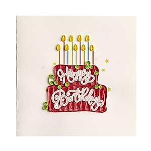 NIQUEA.D, Red Cake Quilling Birthday Card