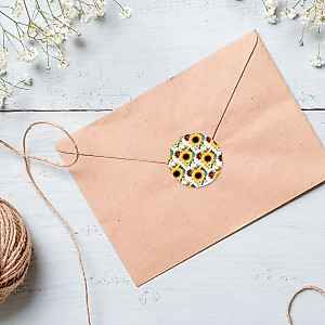 Suzanne Nicoll Sunflower Charm - Set of 144 (4 Designs) 1 ½" Round Self-Adhesive, Flat-Sheet Seals, by Colorful Images