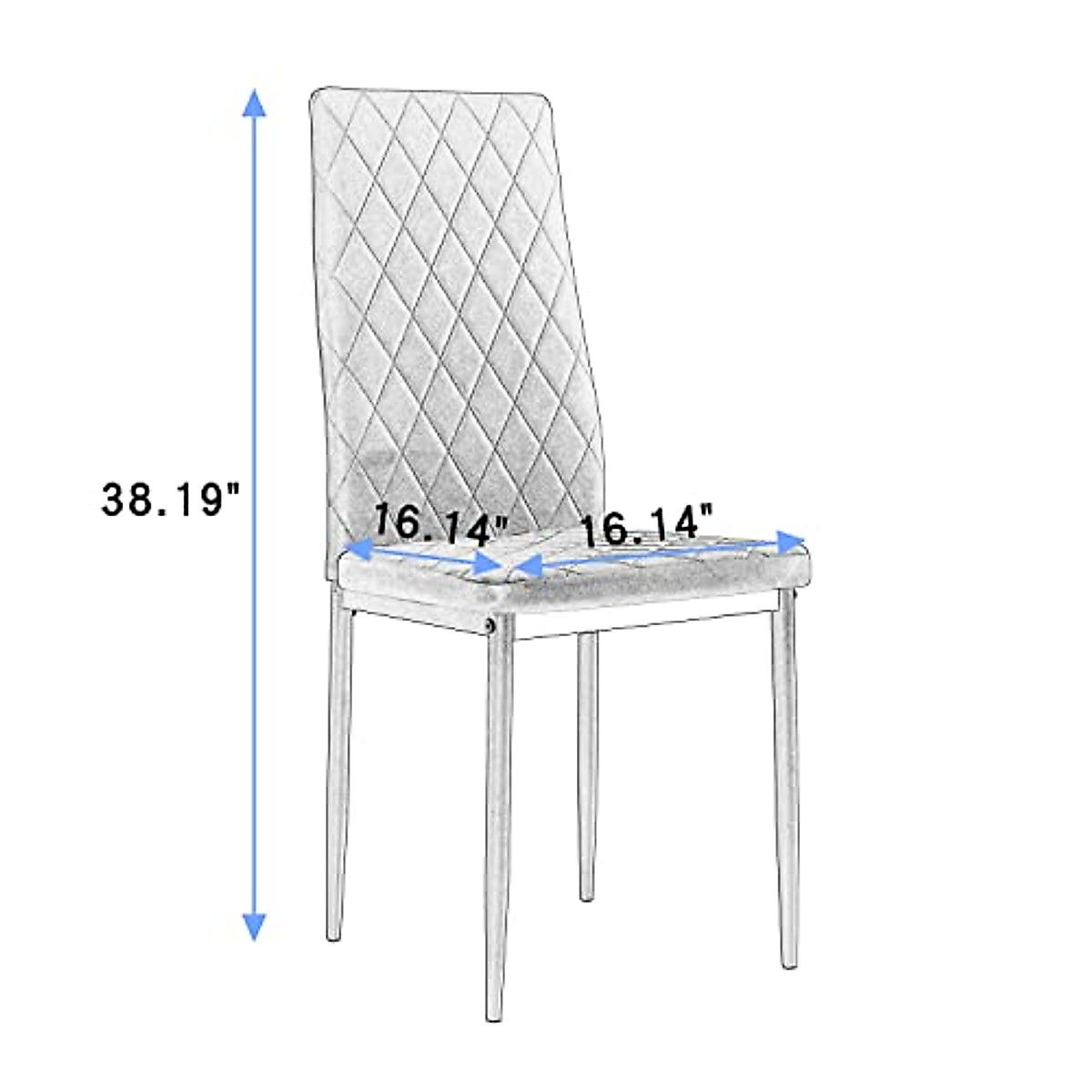 IANIYA Dinning Chair for Dinning Room Kitchen Metal Chairs Modern Leather Dining Chairs Set of 6 (Black)