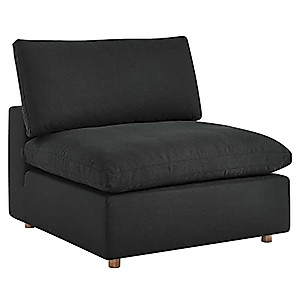 Modway Commix Modular Sofa, U Shaped Reclining Sectional, Black Fabric