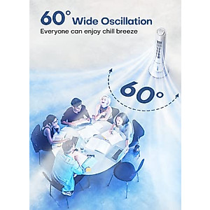 43-INCH Air Conditioner Portable for Room, BREEZEWELL Evaporative Air Cooler, 60° Oscillating Cooling Fan w/Remote, 12H Timer, 3 Speeds, 4 Ice Packs, Windowless Swamp Cooler for Bedroom Home Office