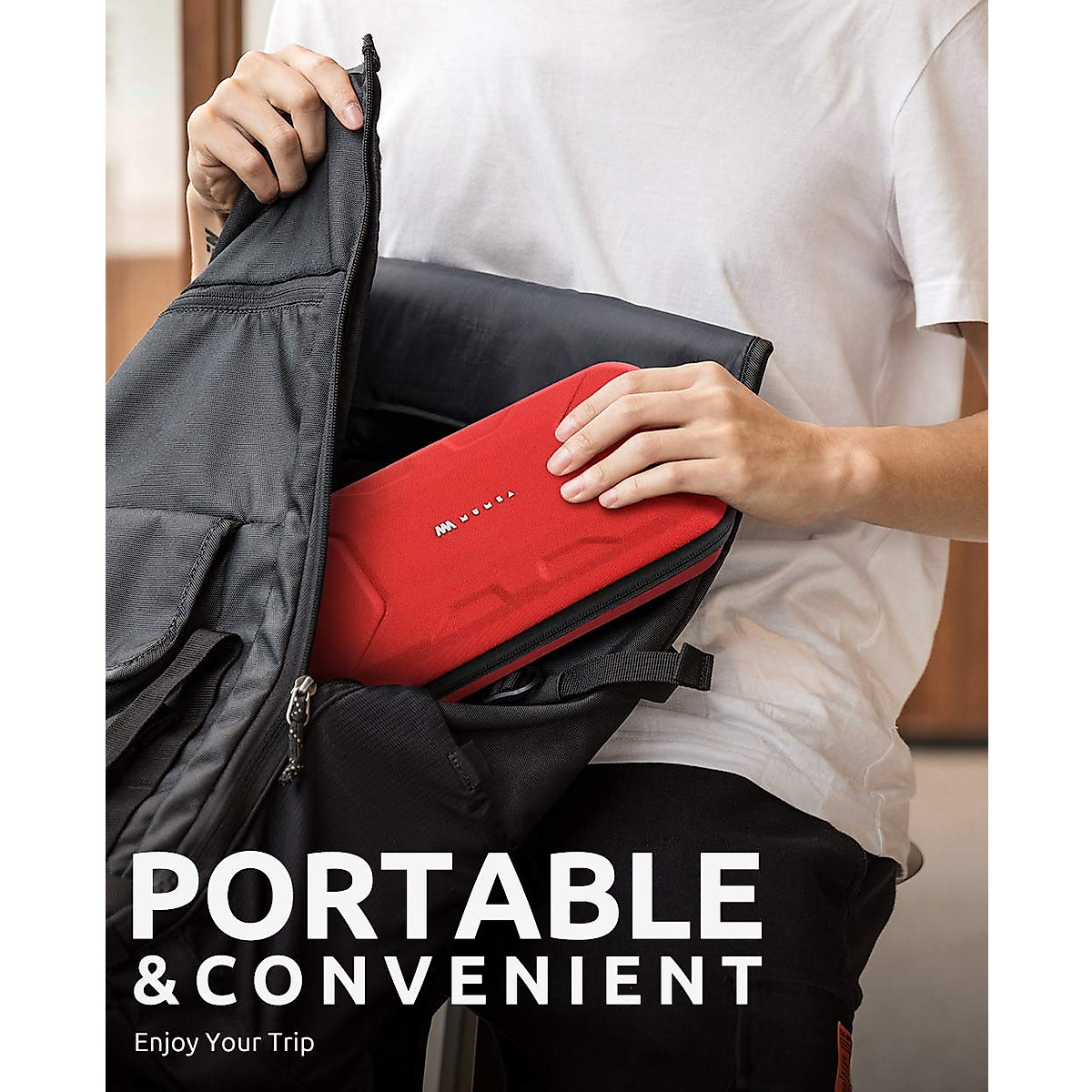 Mumba Carrying Case for Nintendo Switch OLED & Nintendo Switch, [Plus Version] Portable Protective Travel Carry Handbag Pouch for Blade/Battle Case [Large Capacity] (Red)