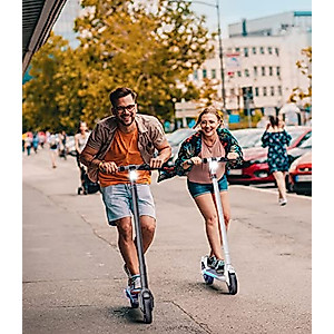 Electric Kick Scooter, 9 inch Pneumatic Tubeless Tires, Max Speed 15.5MPH, Max 15.5/18.6 Miles, 250W/350 Motor, Foldable Electric Scooter for Adults, Max Weight Capacity 220lbs-White