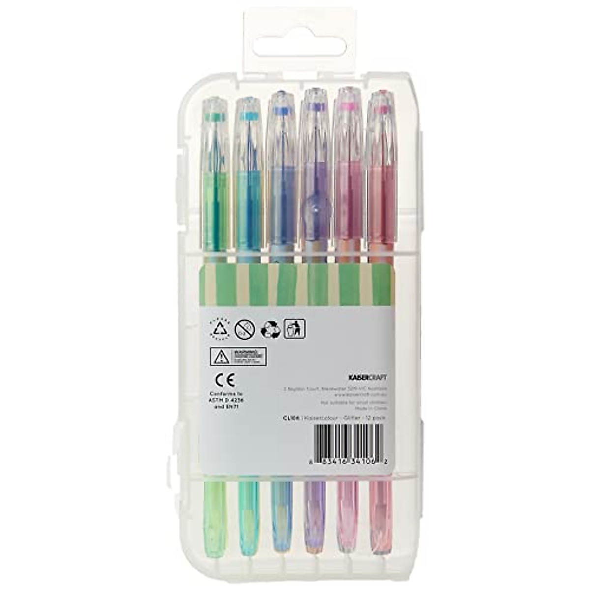 Kaisercraft Gel Pen Set-Glitter-12, Multi-Colour, 8.5 x 17 x 3 cm
