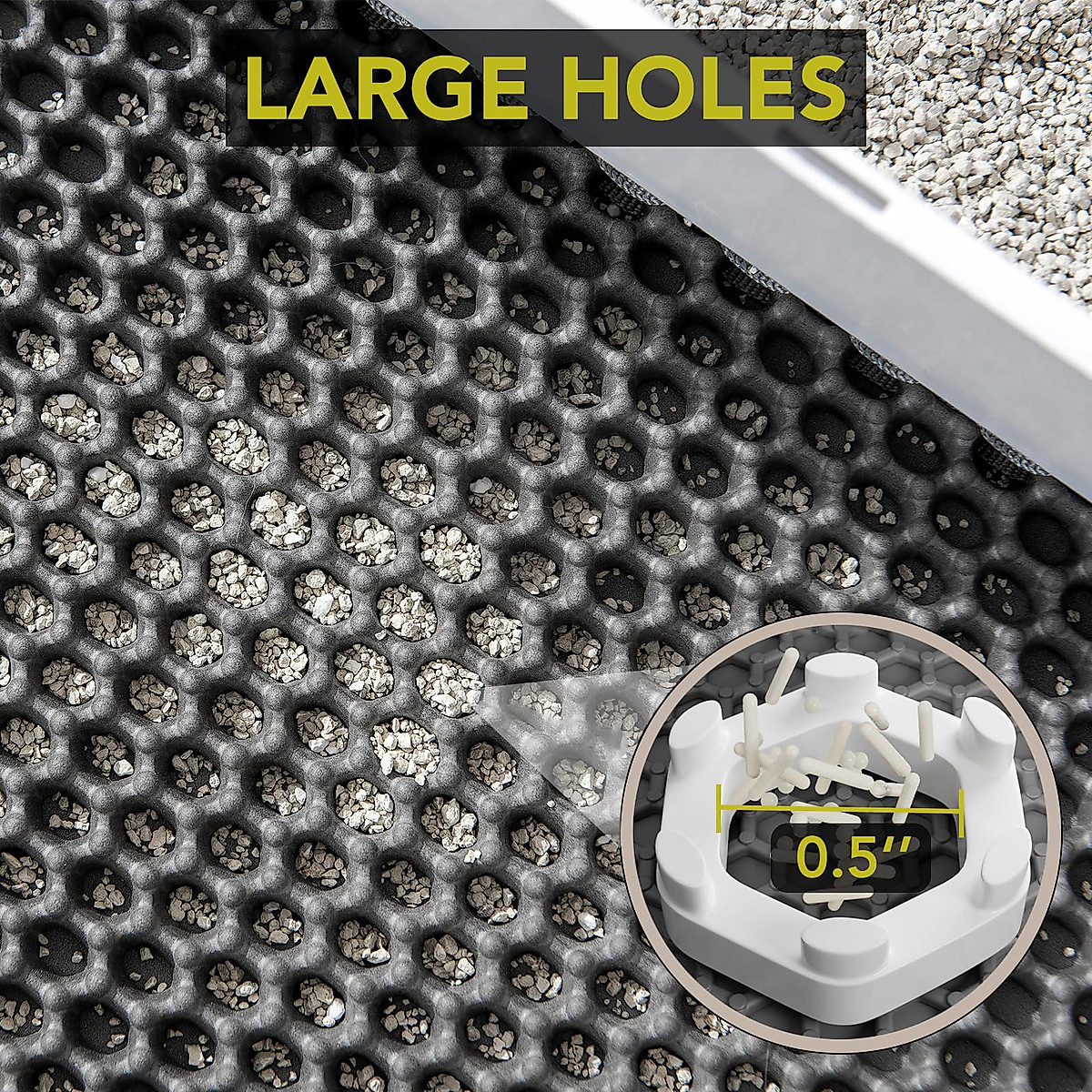 BomDa Cat Litter Mat, Large Kitty Litter Box Trapping Mat, 23x17'' Honeycomb Double Layer Urine & Waterproof, Washable Easy Clean, Litter Mats for Floor Less Waste, Anti-Slip