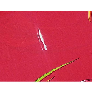 Peegli Indian Vintage Red Printed Textile Silk Blend DIY Fabric Casual Dress Material