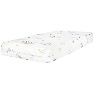 Dream On Me Over The Rainbow Crib and Toddler Mattress | Greenguard Gold and JPMA Certified Infant Crib Mattress with Removable Water-Resistant Zipper Cover | Extra Edge Support