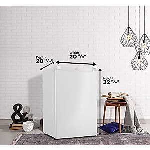 Danby DAR044A4WDD-6 4.4 Cu.Ft. Mini Fridge, Compact Refrigerator for Bedroom, Living Room, Bar, Dorm, Kitchen, Office, E-Star in White