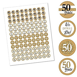 Big Dot of Happiness We Still Do - 50th Wedding Anniversary - Party Round Candy Sticker Favors - Labels Fit Chocolate Candy (1 Sheet of 108)