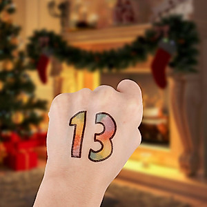 36pcs Number 13 Tattoos for Taylor Temporary, Waterproof 13 Temporary Tattoos Singer TS 13 Tattoo Sticker Inspired Party Favors for Singer Fans Concert Music Festival