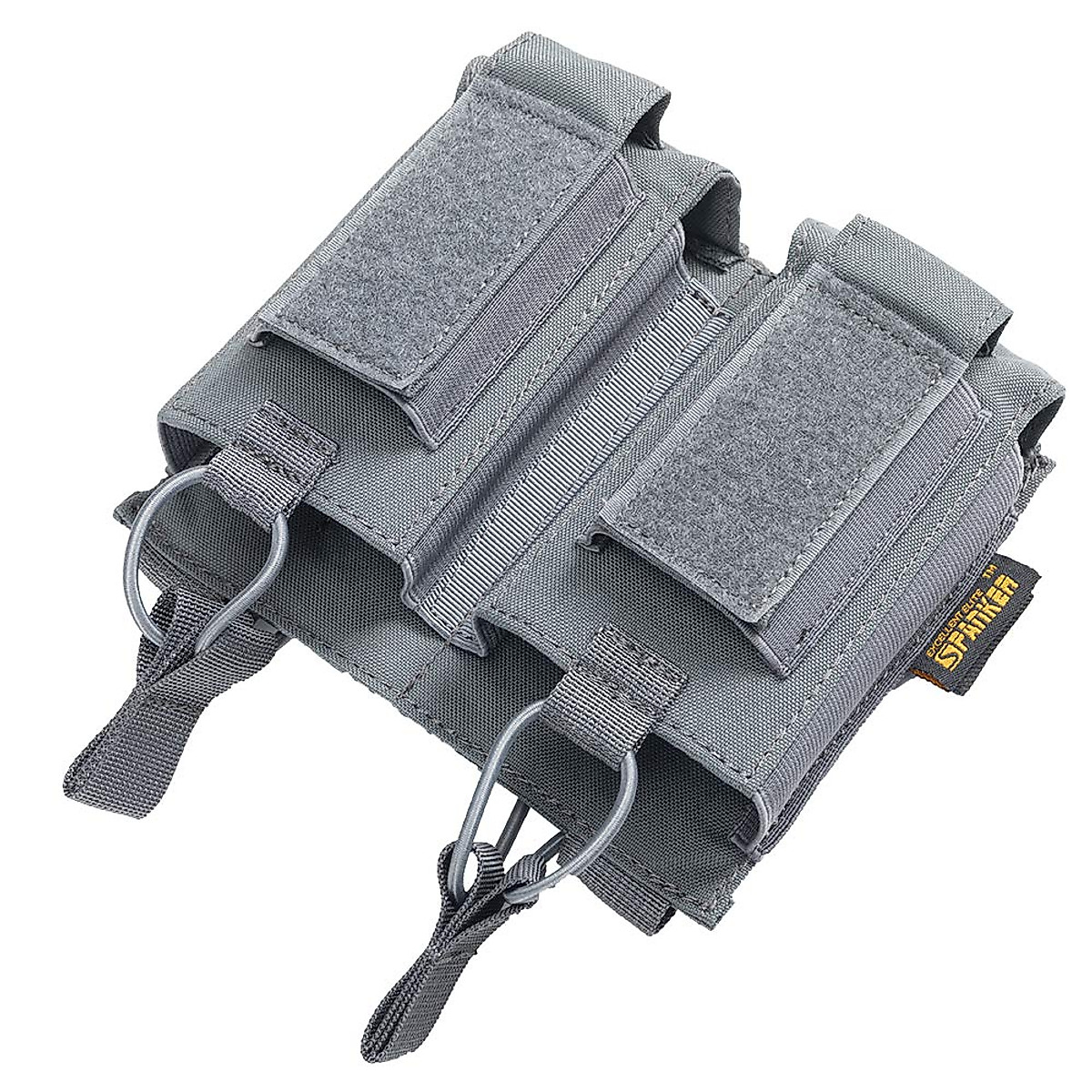 EXCELLENT ELITE SPANKER Open-Top Single/Double/Triple Molle Mag Pouch for M4 M14 M16 AK AR Elastic Rifle Magazines for Pistol Mag Pouch(Grey)