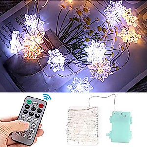 Waterproof 30LEDs String Snowflake Light, Wire LED Light, Decoration Lamp Fairy Lights for Wedding Celebrations Courtyards Home Gardens Bedrooms