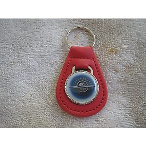 1930's 1940's 1950's OLDS WORLD VINTAGE LOGO LEATHER KEYCHAIN - RED