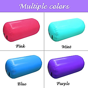 GBVUGY Gymnastics Air Barrel Roller,Inflatable Tumbling Mat Backbend Trainer with Electric Pump, Back Handspring Track Tumbler for Yoga Cheerleading Home & Water Use