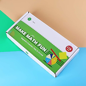 Opret Magnetic Fraction Tiles & Fraction Circles 19 Sets 118 Pcs, Rainbow Math Manipulatives for Elementary School, Magnetic Fraction Puzzle Math Classroom Supplies Christmas Gift