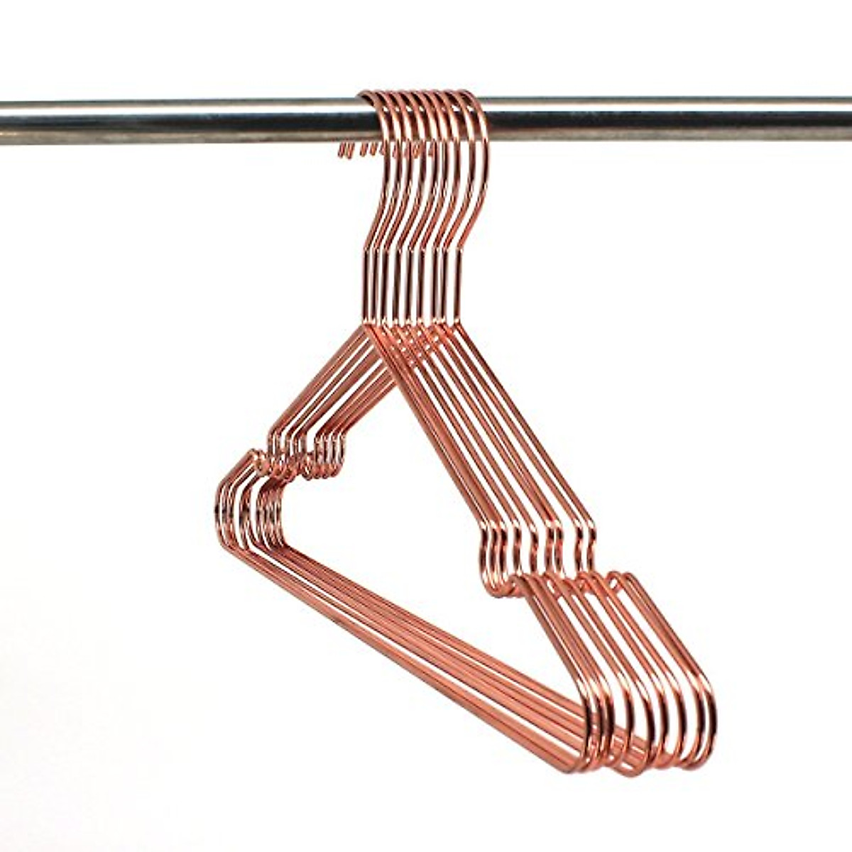 10Pack Koobay 13" Children Rose Copper Gold Shiny Metal Wire Top Clothes Hangers for Shirts Coat Storage & Display
