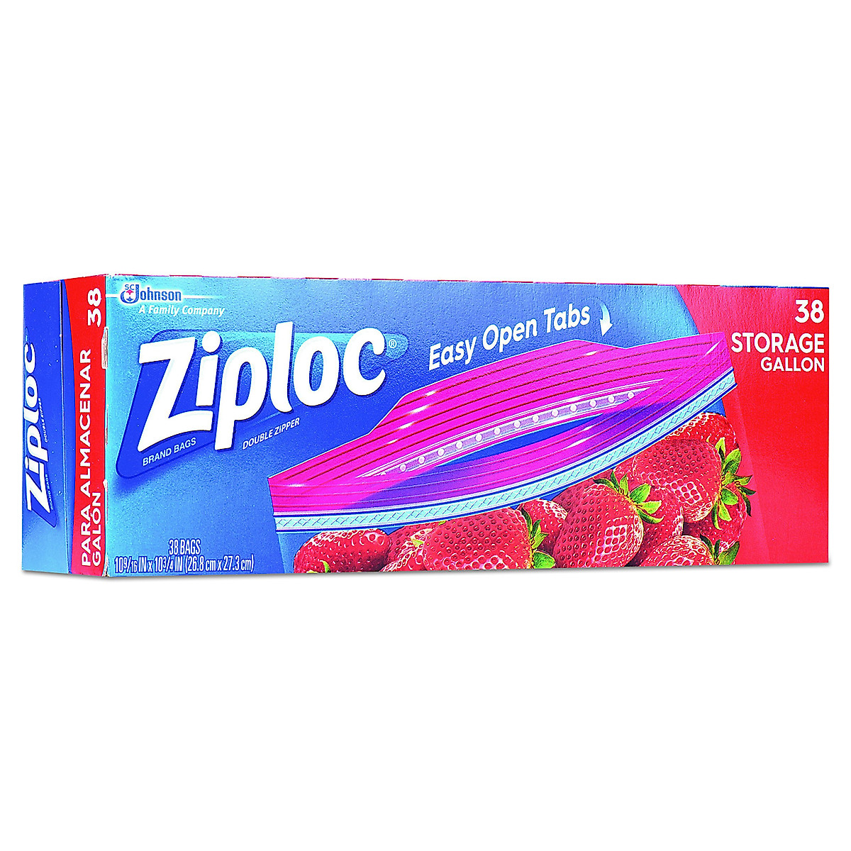 Ziploc 665016 Double Zip/ Storage Bags, 10-9/16 x 10-3/4, 1 Gal, Clear, 38/Box (Case of 9 Boxes)