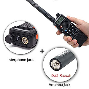 48.8 Inch ABBREE Army Game Foldable Tactical Outdoor Sports Dual Band 2M/70CM 144/430MHz Antenna for Baofeng UV-5R UV-82 BF-F8HP GT-3TP Ham GMRS Two Way Radio