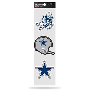 Rico Industries NFL Dallas Cowboys 3-Piece Retro Spirit Decals, 3 x 12-"