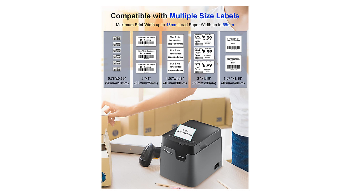 CLABEL 221D Bluetooth Label Printer for Easy Addressing