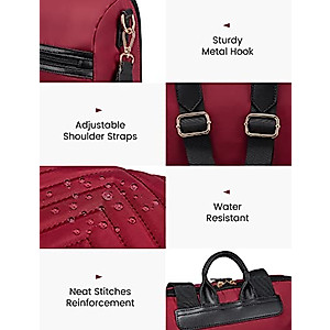 LOVEVOOK Backpack Purse For Women, Fashion Convertible Backpack Purse, Designer Ladies Large Shoulder Bag With Wristlet, Travel Bag Daypack For Work, College, Dating, Shopping, Wine Red