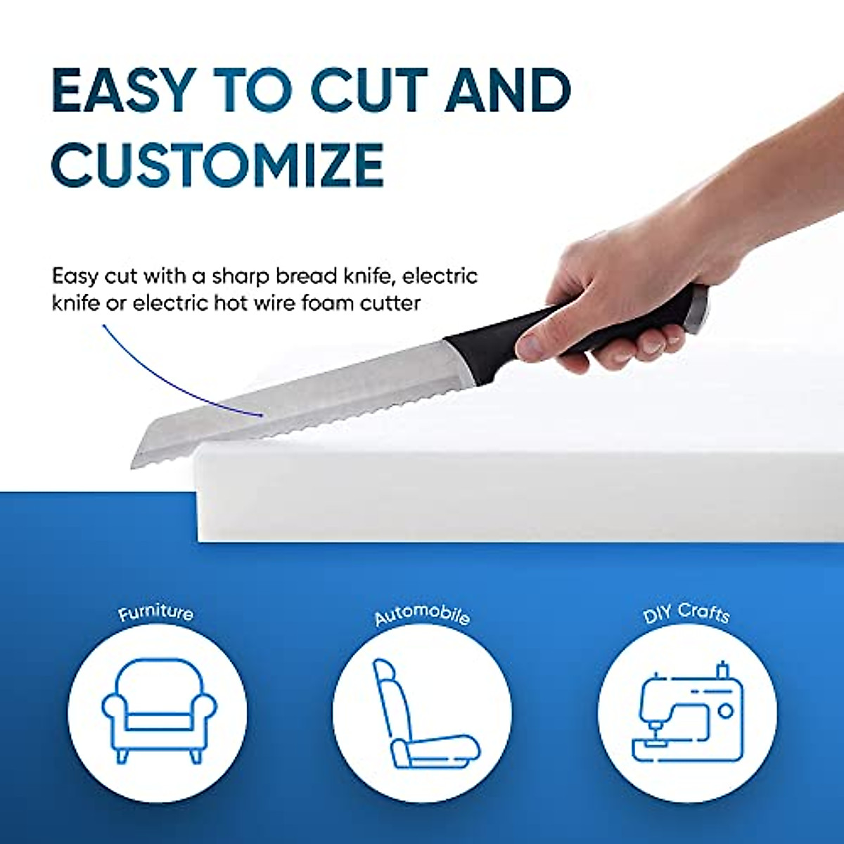 AK TRADING CO. Upholstery High Density 2" Height x 24" Width x 72" Length-Home or Commercial Use Seat Replacement Cushion-Made in USA Foam, 1 Count (Pack of 1)