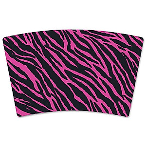 Mugzie Zebra Travel Mug with Insulated Wetsuit Cover, 16 oz, Black/Pink