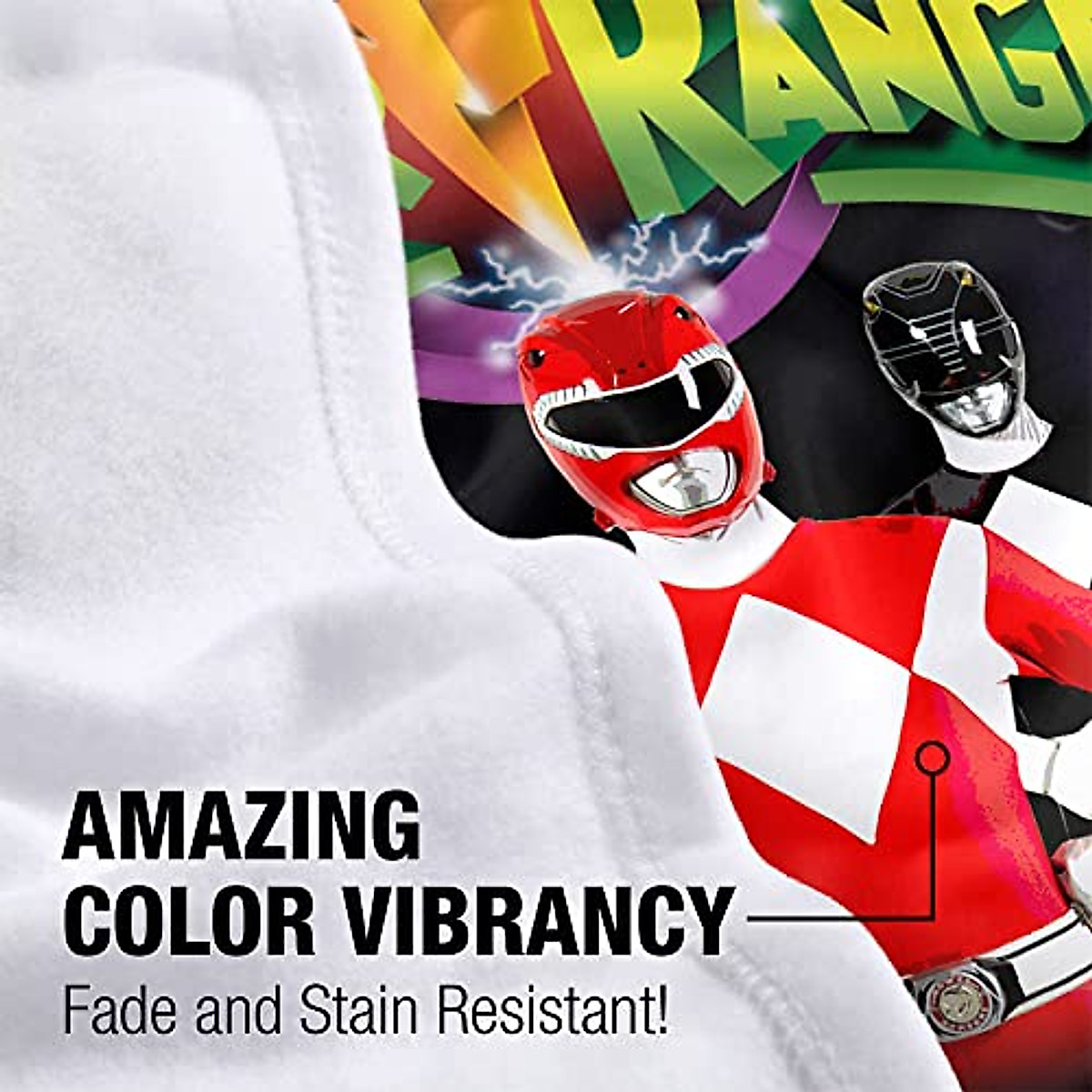 LOGOVISION Power Rangers Lighting Rangers Fleece Blanket 36" x 58"