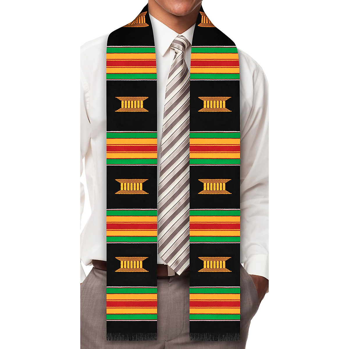 ADVANSYNC Kente Cloth Stole Black (New Beautiful Black)