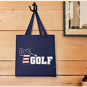 American Pride Summer Games Gifts USA Sports Golf Lightweight Navy Canvas Tote Bag