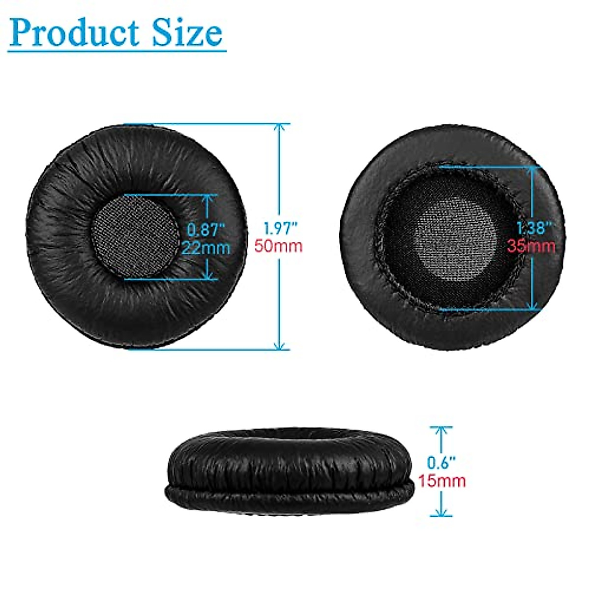 Bingle Replacement Earpads Leatherette Spare Ear Cushions Compatible with Plantronics Supra Plus Encore and H251 H251N H261 H261N H351 H351N H361 H361N Office Telephone Headsets (4 Pack)(BEC-LTH4)