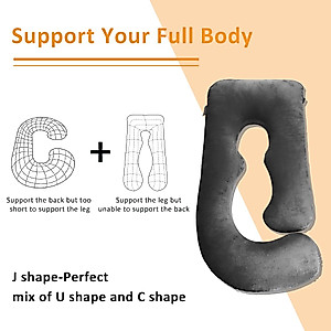 Chilling Home Pregnancy Pillows for Sleeping, U Shaped Body Pillow 2-in-1 Pregnant Pillows for Sleeping Full Body Pillow, Pregnancy Must Haves Maternity Pillows 55 inch Pregnancy Body Pillow