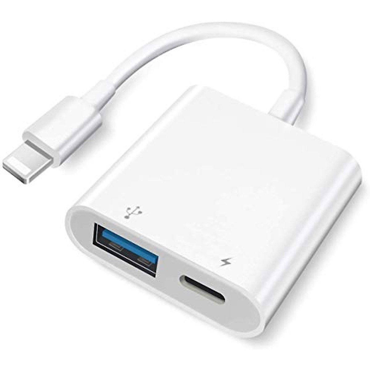 [Apple MFi Certified] Lightning to USB Camera Adapter for iPhone, USB OTG Adapter with Fast Charging Port Portable Compatible with iPhone/iPad/Card Reader/USB Flash Drive/Keyboard/Mouse Plug and Play