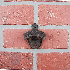 Treasure Gurus Cast Iron Texas Wall Mount Beer Soda Cap Bottle Opener Rustic Bar Pub Decor