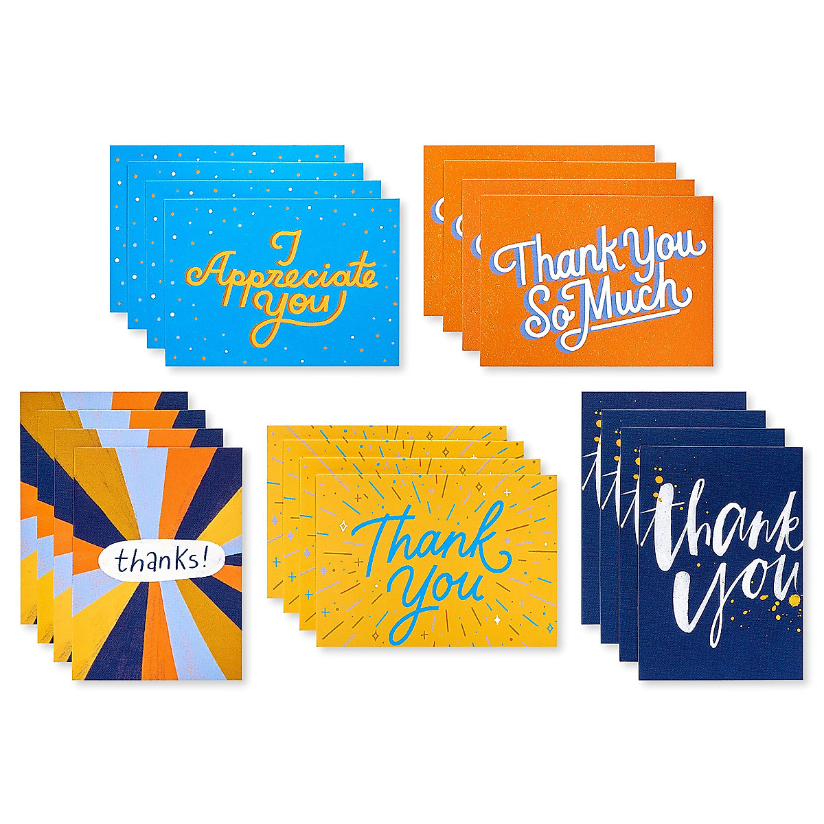 American Greetings Mini Thank You Notes and Envelopes, Bright & Colorful (20-Count)